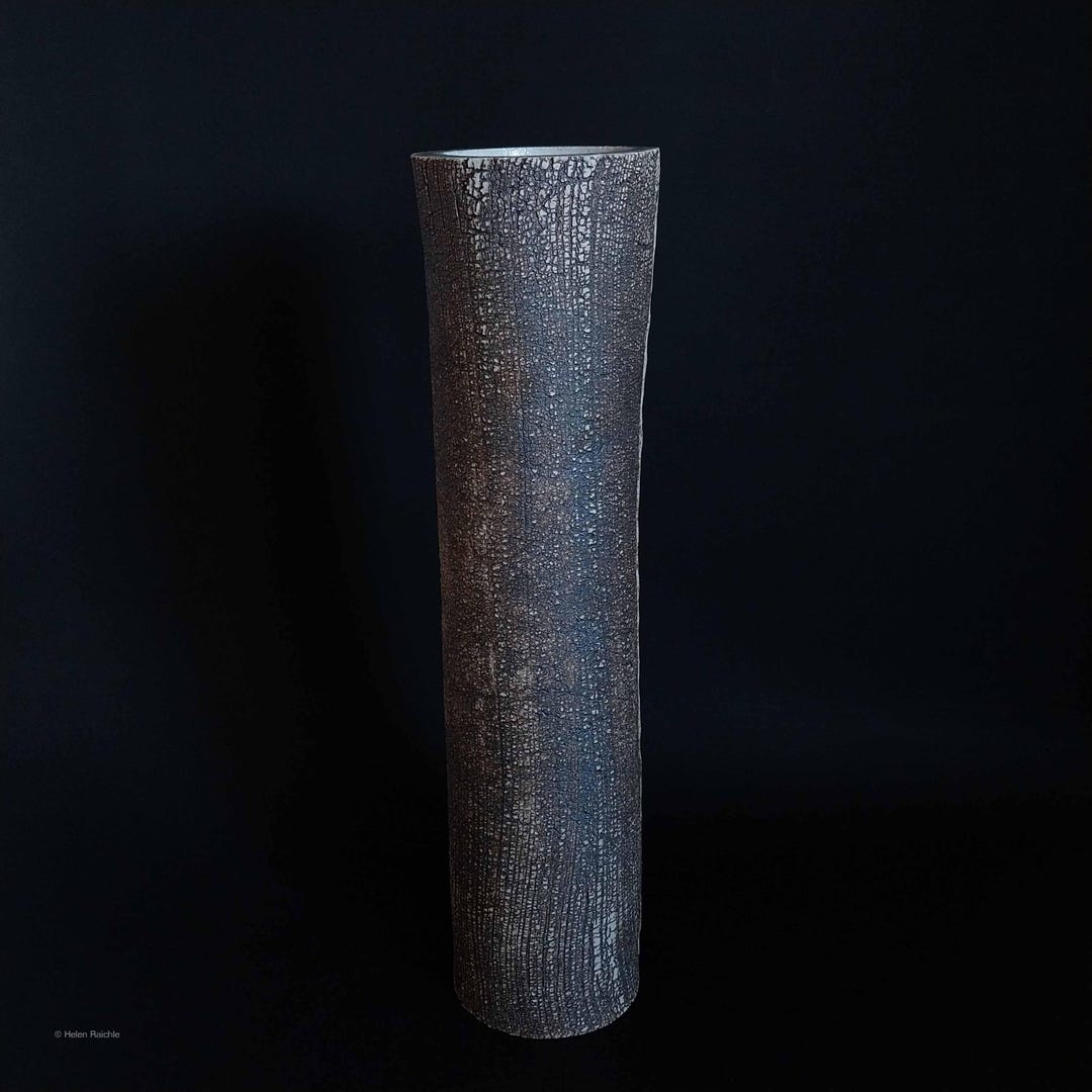 12 Inch Cylinder Vase Kohiki Texture Ceramic Stoneware - Etsy