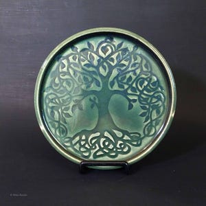 SECONDS SALE 4pc Celtic Tree of Life Plates Set Ceramic Stoneware - Etsy