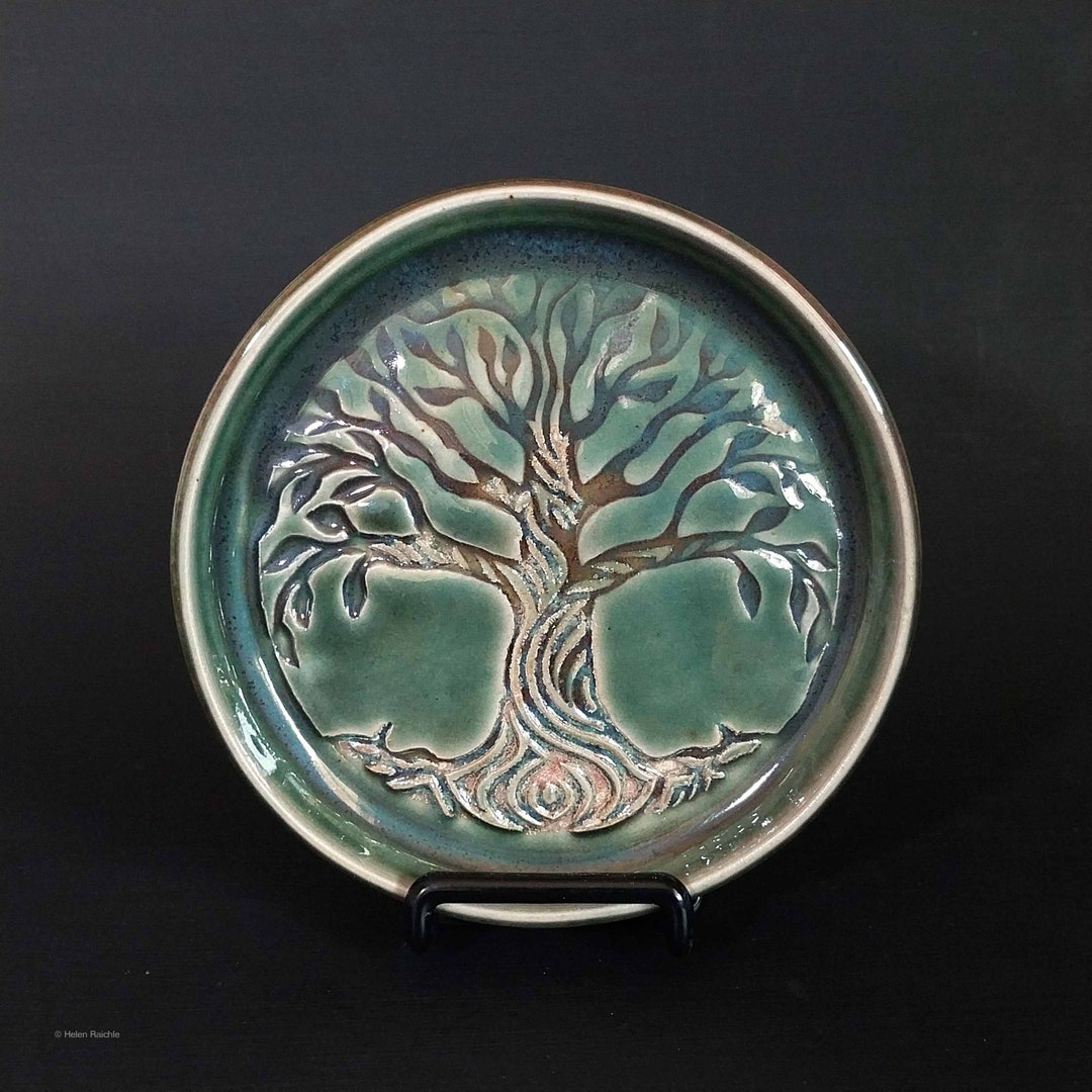 2pc Tree of Life Plates Ceramic Stoneware - Etsy