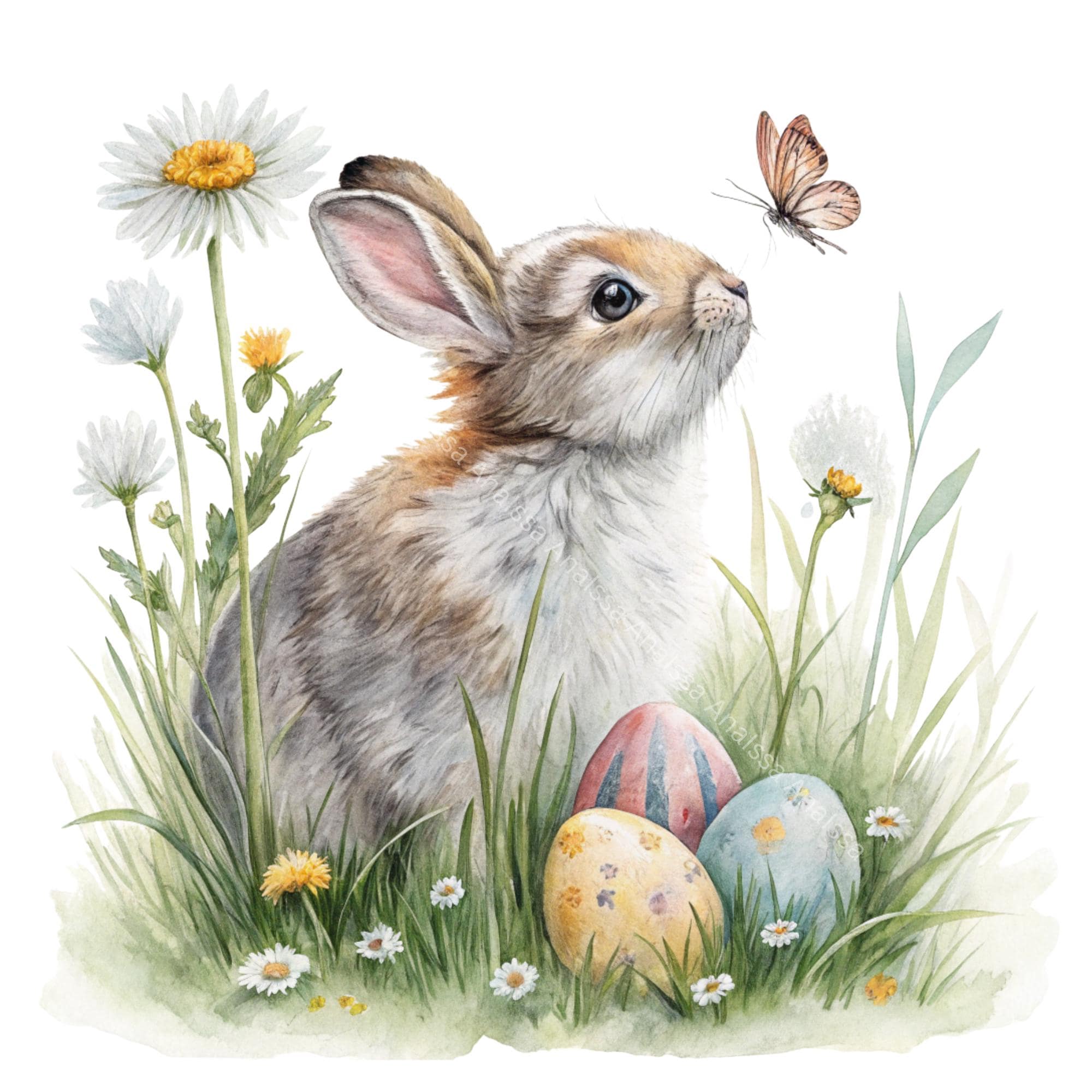 Watercolor Easter Bunny Clipart – Pastel Spring Art Bundle (digital ...