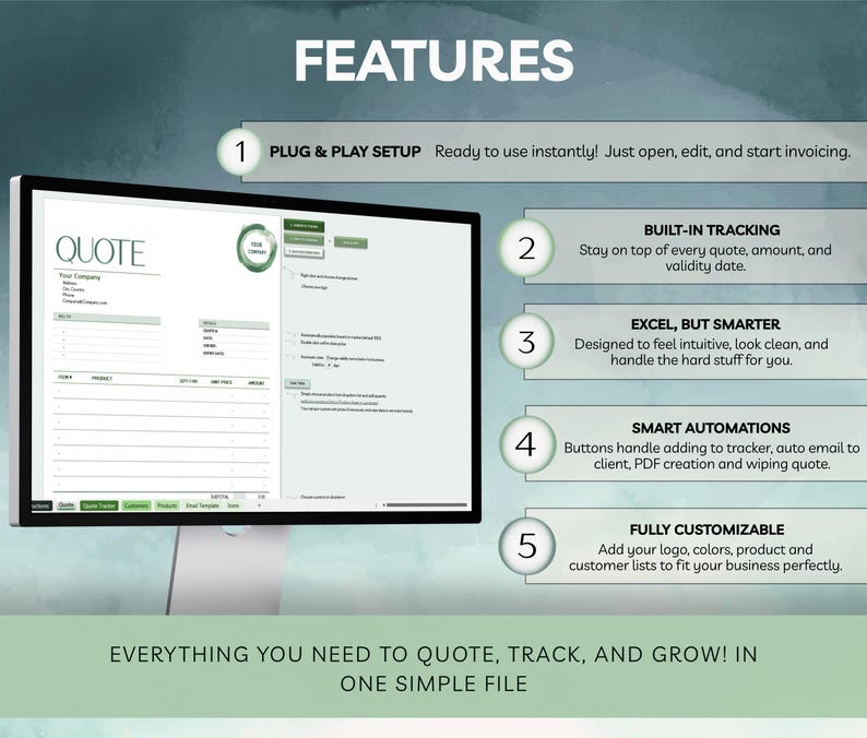 Excel Quote Template & Tracker | Automated Quotation Tool ...