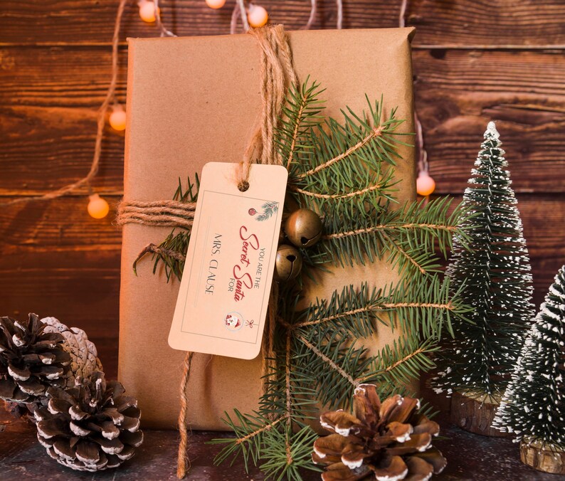 Secret Santa Name Draw Cards Editable Template & PDF | Christmas ...