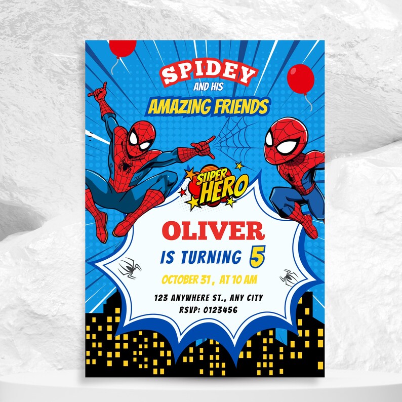 Editable Spider-man Birthday Invitation | Printable Spidey Party ...