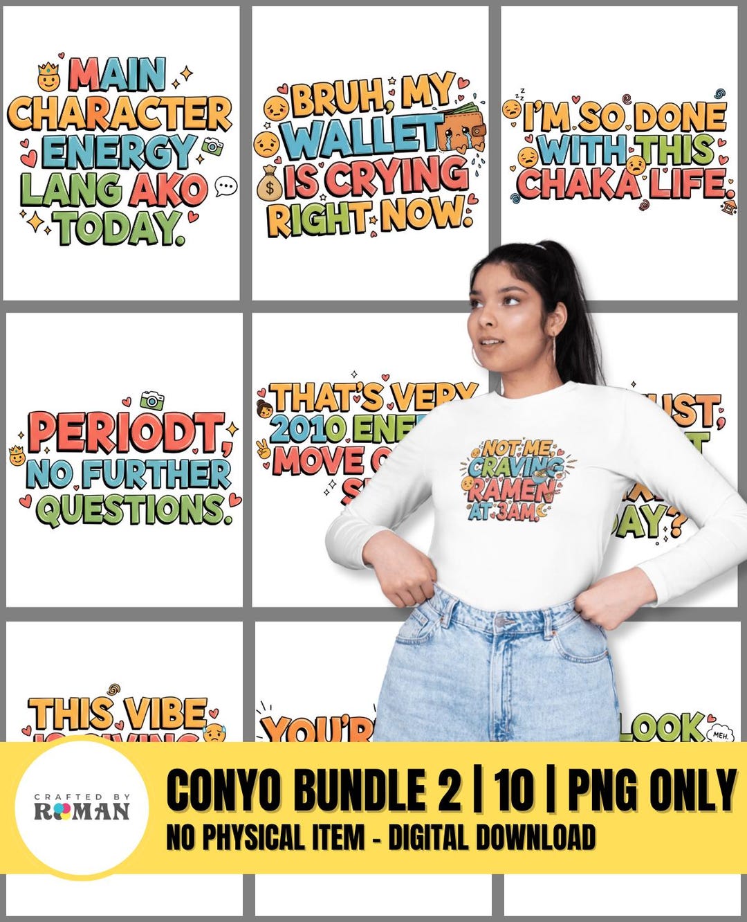 Funny Filipino Conyo Quotes PNG Bundle 2: Shirt & Mug Designs (digital ...