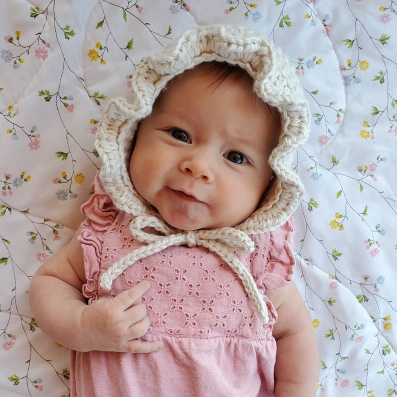 UNION BUNDLE - Ruffle + Classic Baby Bonnets - 2 Crochet PATTERNS - Etsy