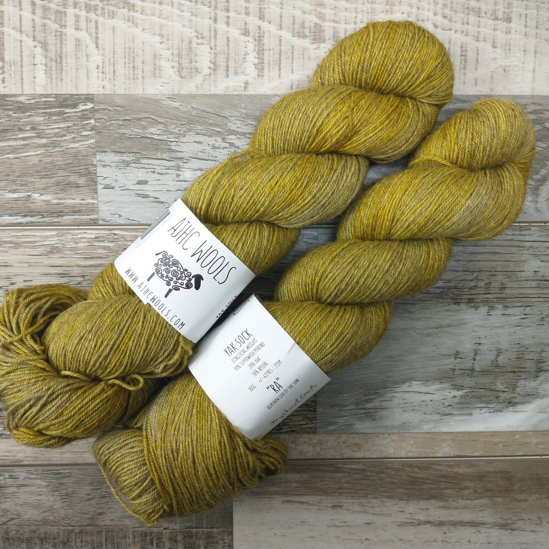 RTS Ra Mythical Gods Collection Yak Sock Fingering Weight Yarn Yellow ...