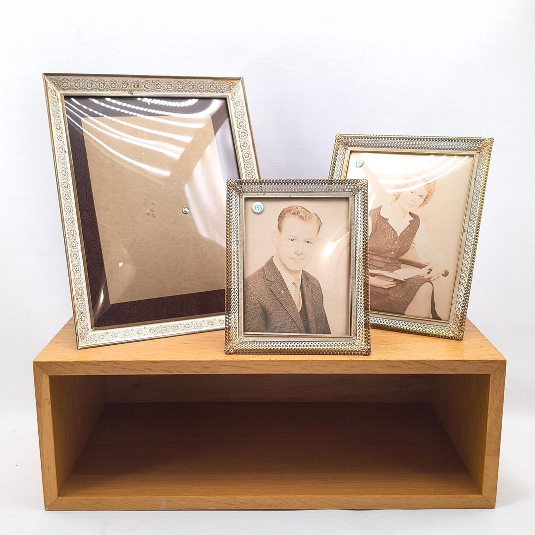 Vintage MCM Brass Picture Frames, Gallery Wall Set, Convex / Bubble ...