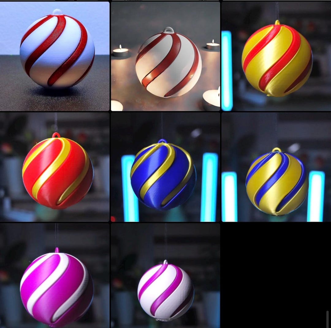 3D Printed Swirl Christmas Bauble – Modern Holiday Ornament - Etsy