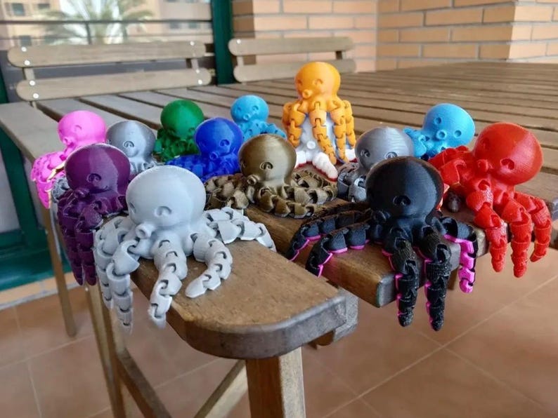 3D Printable Articulated Octopus STL File – Fidget Toy (digital ...
