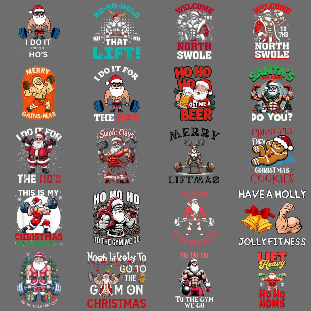 Lift Heavy or Go Ho Ho Home Christmas PNG – Funny Gym Workout Holiday ...
