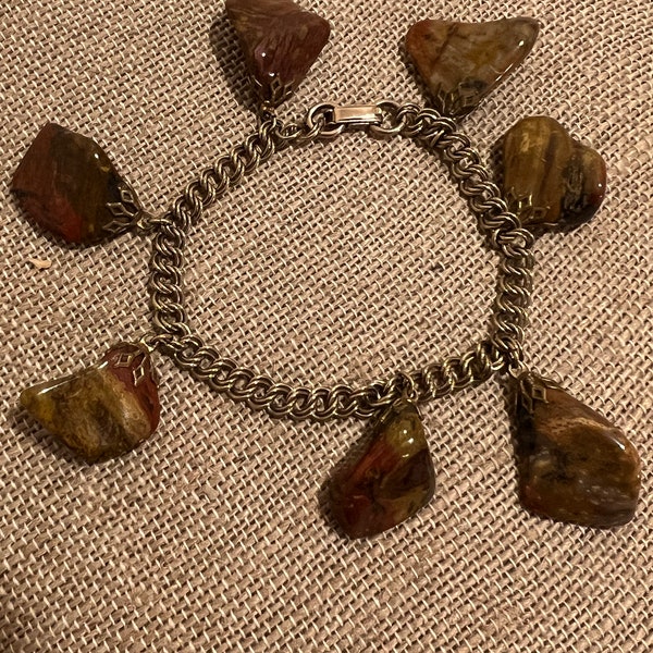 Stone Charm Bracelet - Etsy