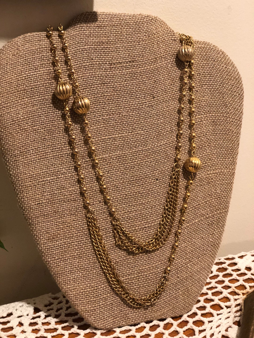 Vintage Long Multi Chain Necklace - Etsy