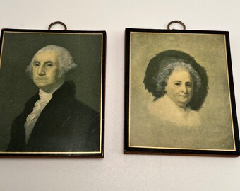 Pair of George and Martha Washington Uranium Glass Oil Lamps - Etsy