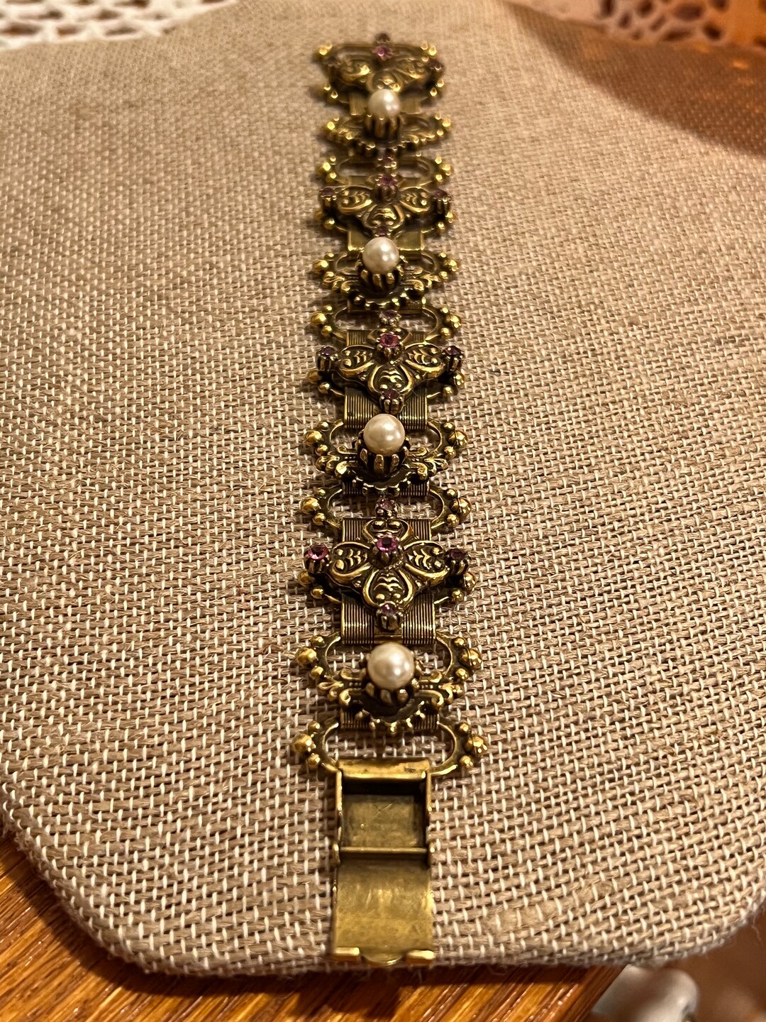 Antique Gold Tone Book Chain Bracelet - Etsy