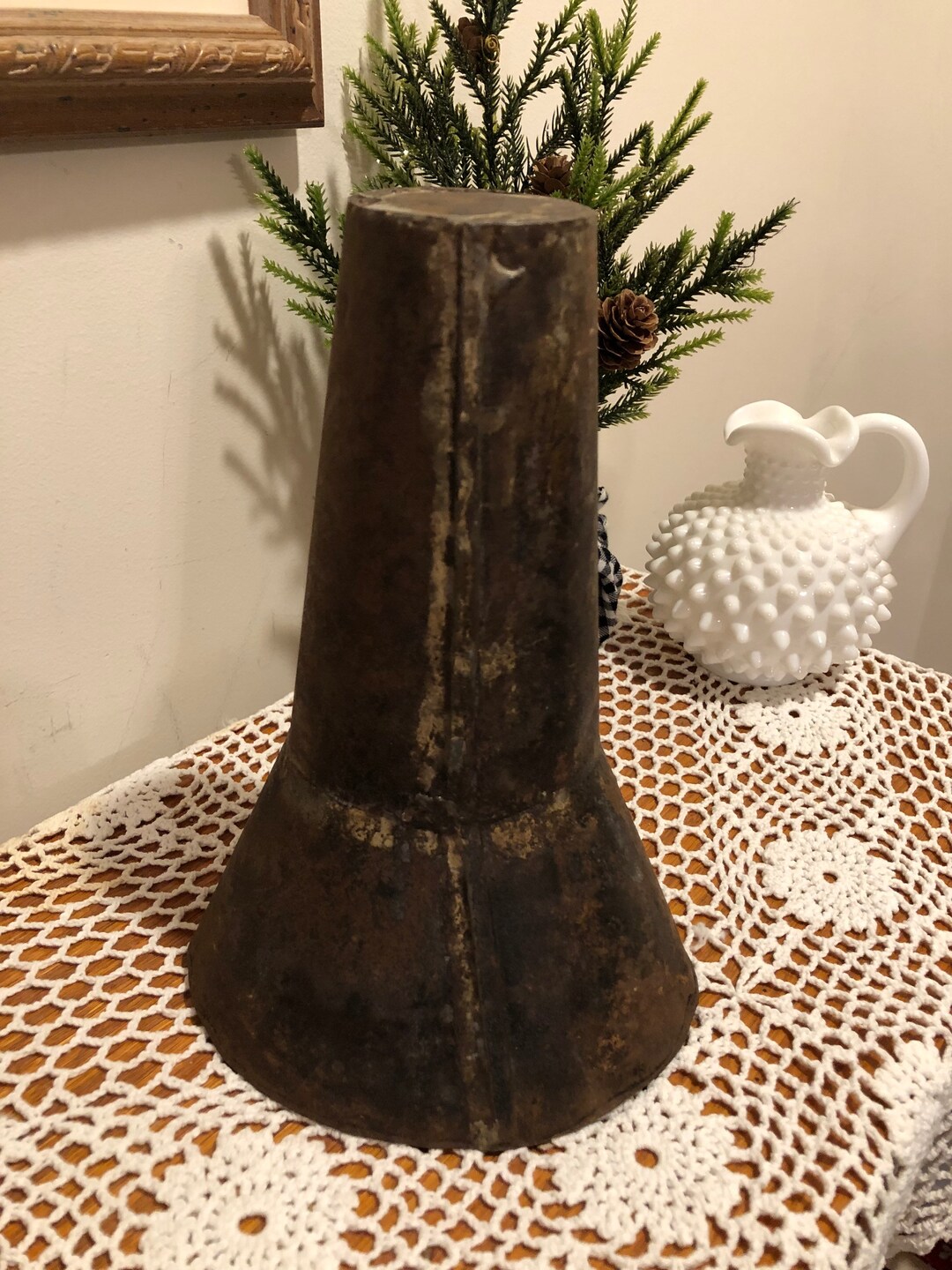 Rusty Patina Industrial Cone Funnel - Etsy