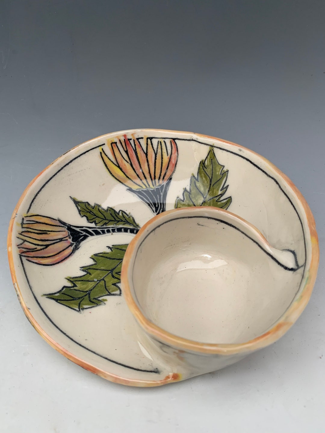 Chip and Dip,trinket Bowl,small Mini Trinket Plate,swirl Bowl,mini Chip ...