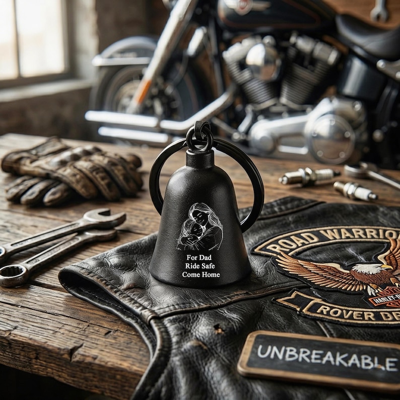 Custom Photo Motorcycle Guardian Bell | Personalized Engraved Biker ...
