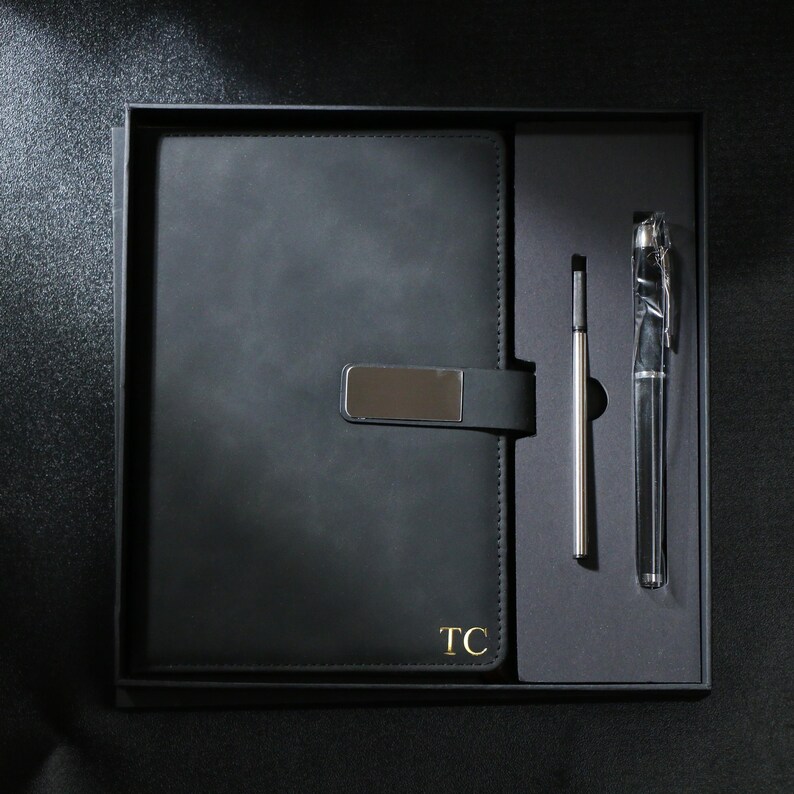 Custom A5 Leather Notebook, Personalized Vegan Leather Journal, Custom ...