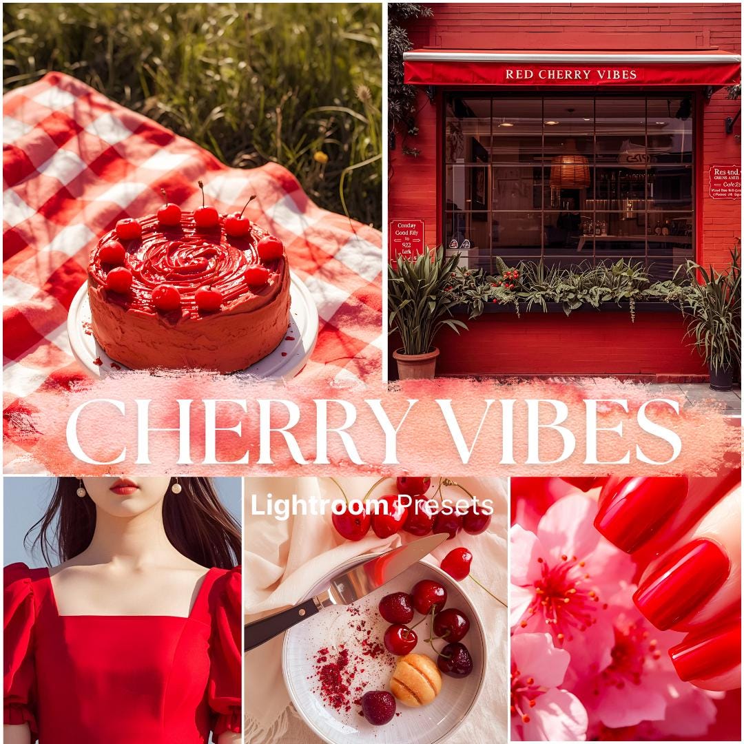 Cherry Vibes Presets Pack for Influencers, Bloggers | Red & Wine ...