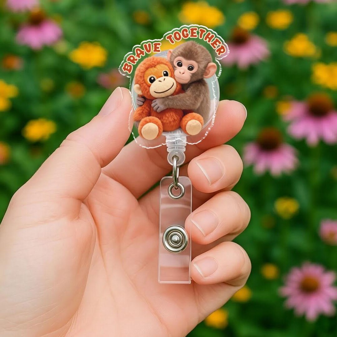 Brave Together Badge Reel, Baby Monkey Punch Badge Holder, Team Punch ...