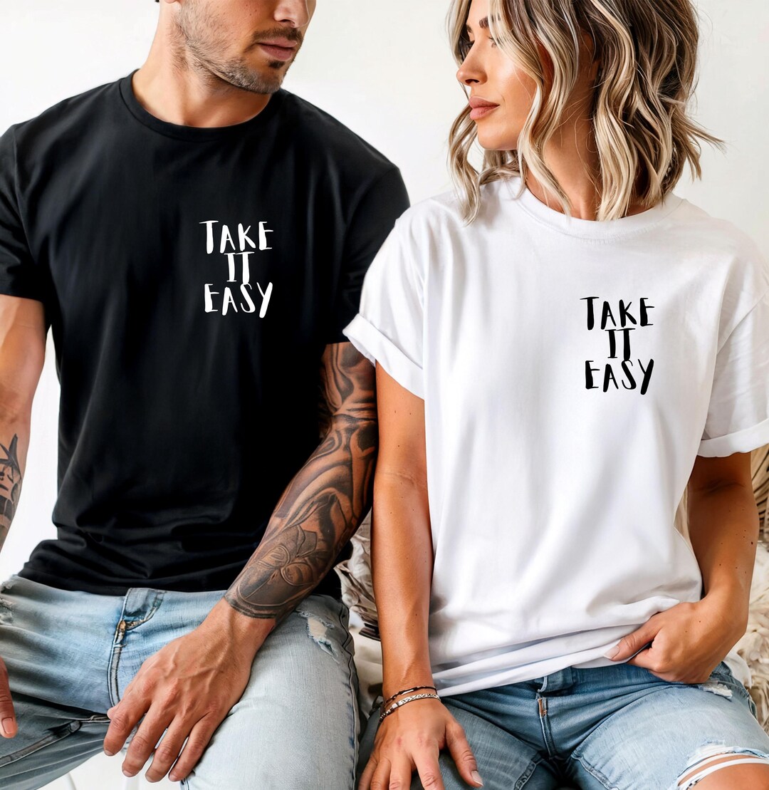 Take It Easy T-shirt | Minimalist Positive Quote Tee | Unisex Bella ...