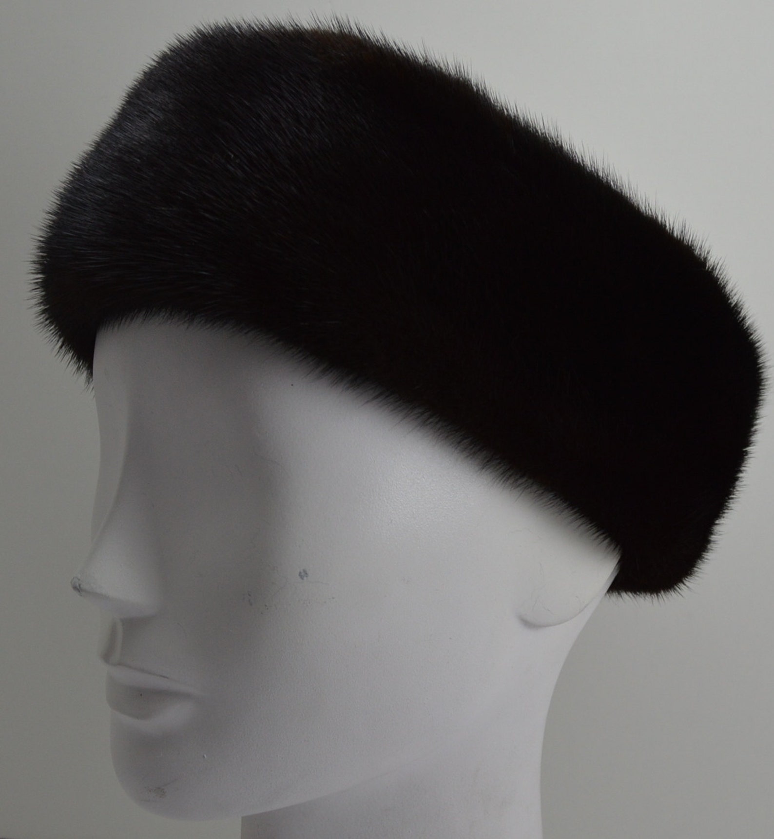 Black Mink Fur Headband New Made in the Usa | Etsy