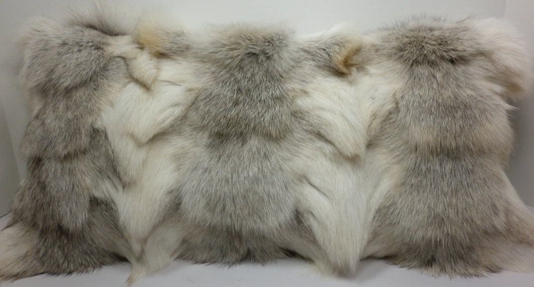Natural Grey Fawn Light Fox Fur Pillow New Authentic Insert Included - Etsy