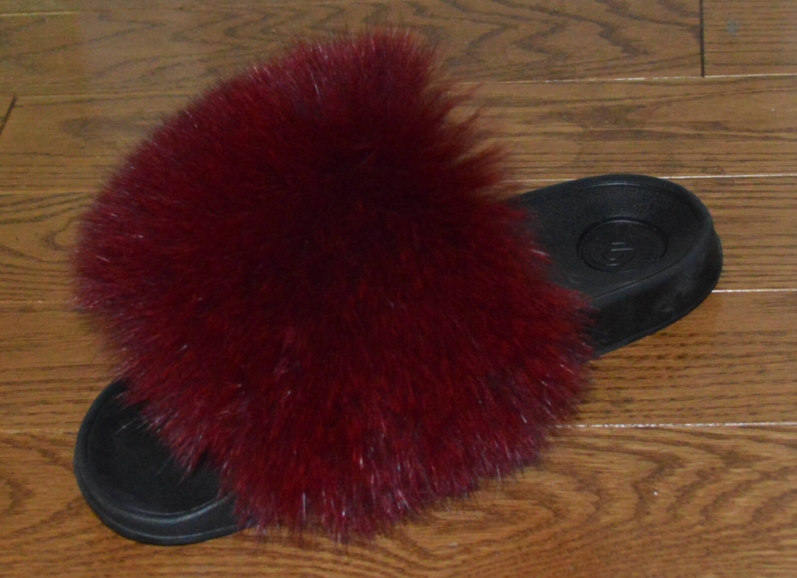 Real Fur Slide Fox Sandals Slippers Slides New - Etsy
