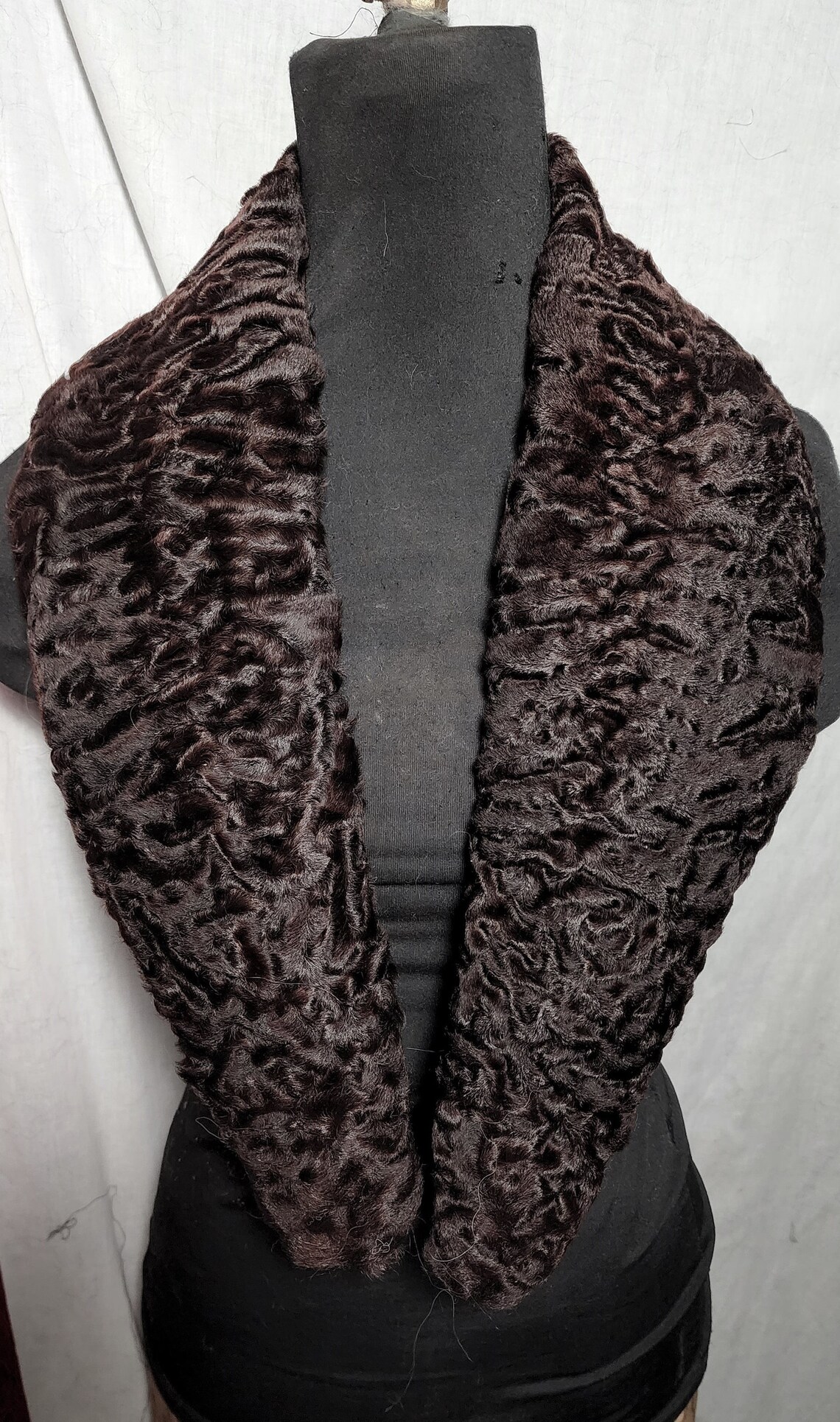 Real Persian Karakul Astrakhan Lamb Detachable Fur Collar Cognac Men ...
