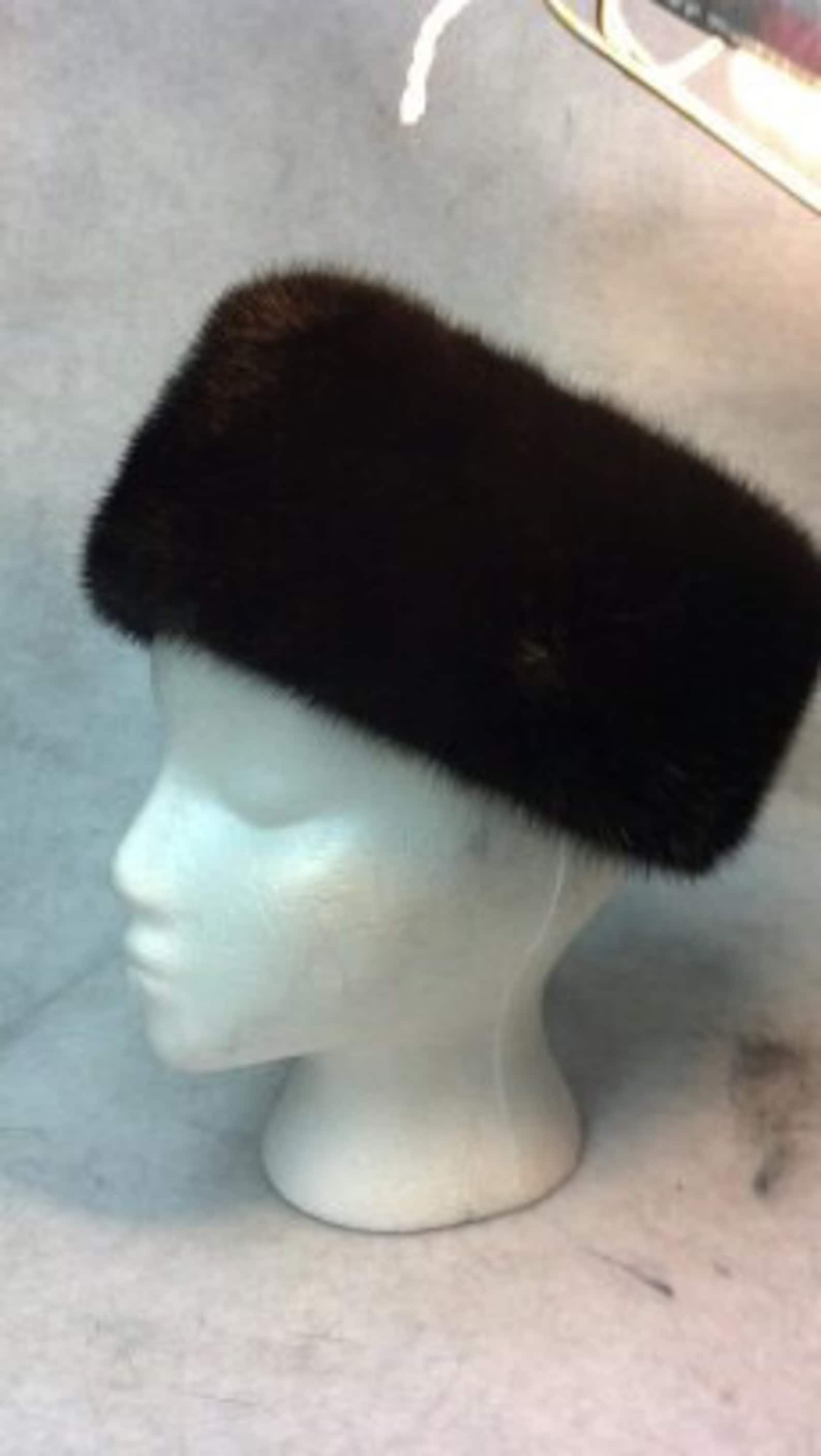 Black Mink Fur Headband new made in the usa | Etsy