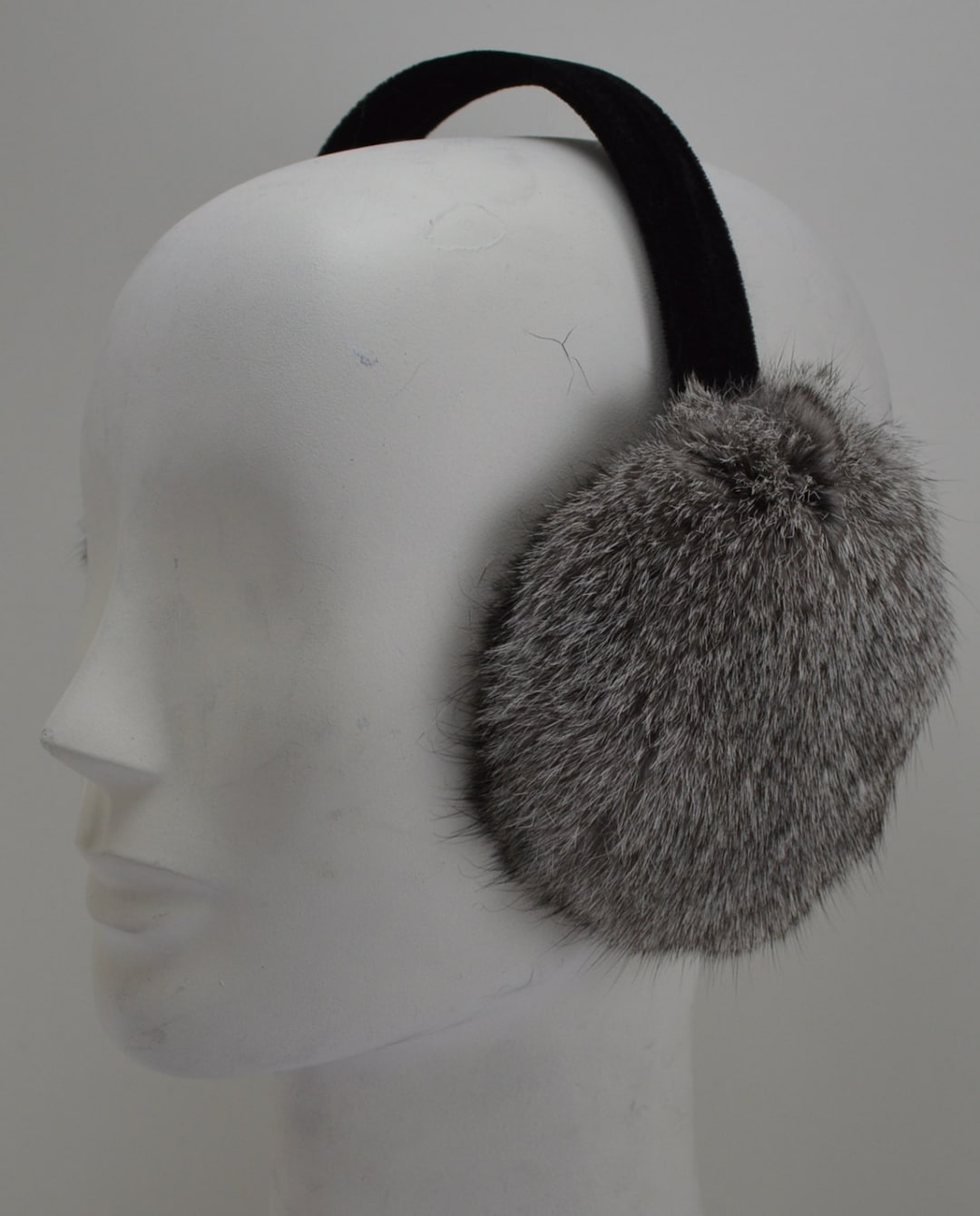 Long Hair Rabbit Fur Earmuffs Natural Grey or Brown New Gray - Etsy