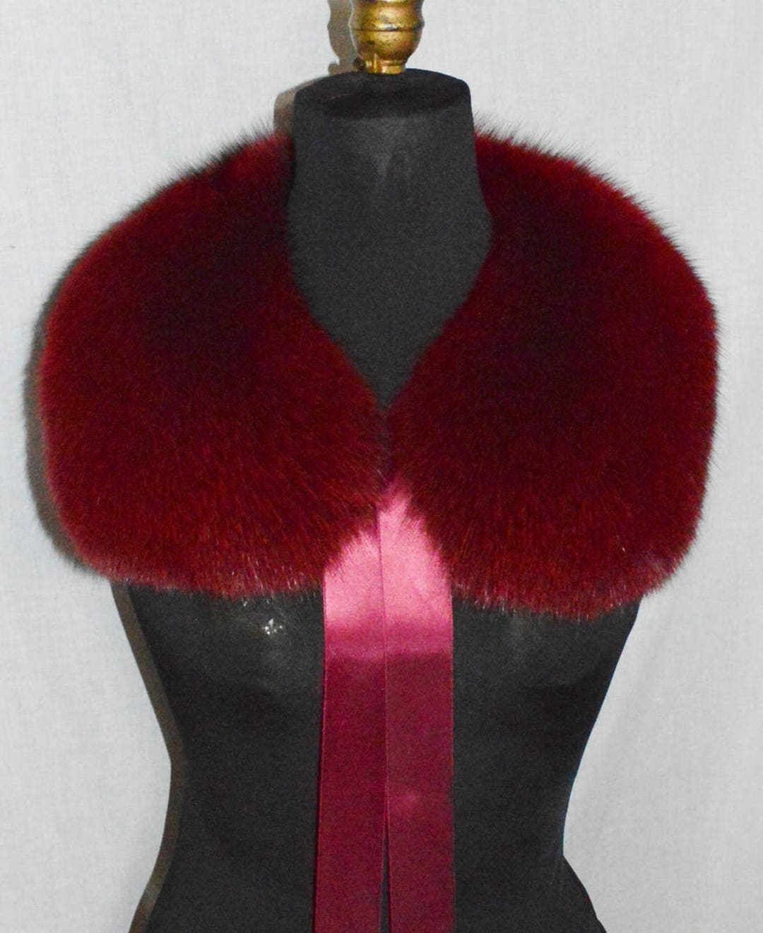 Real Cranberry Fox Fur Collar New Manufactured in US Authentic - Etsy