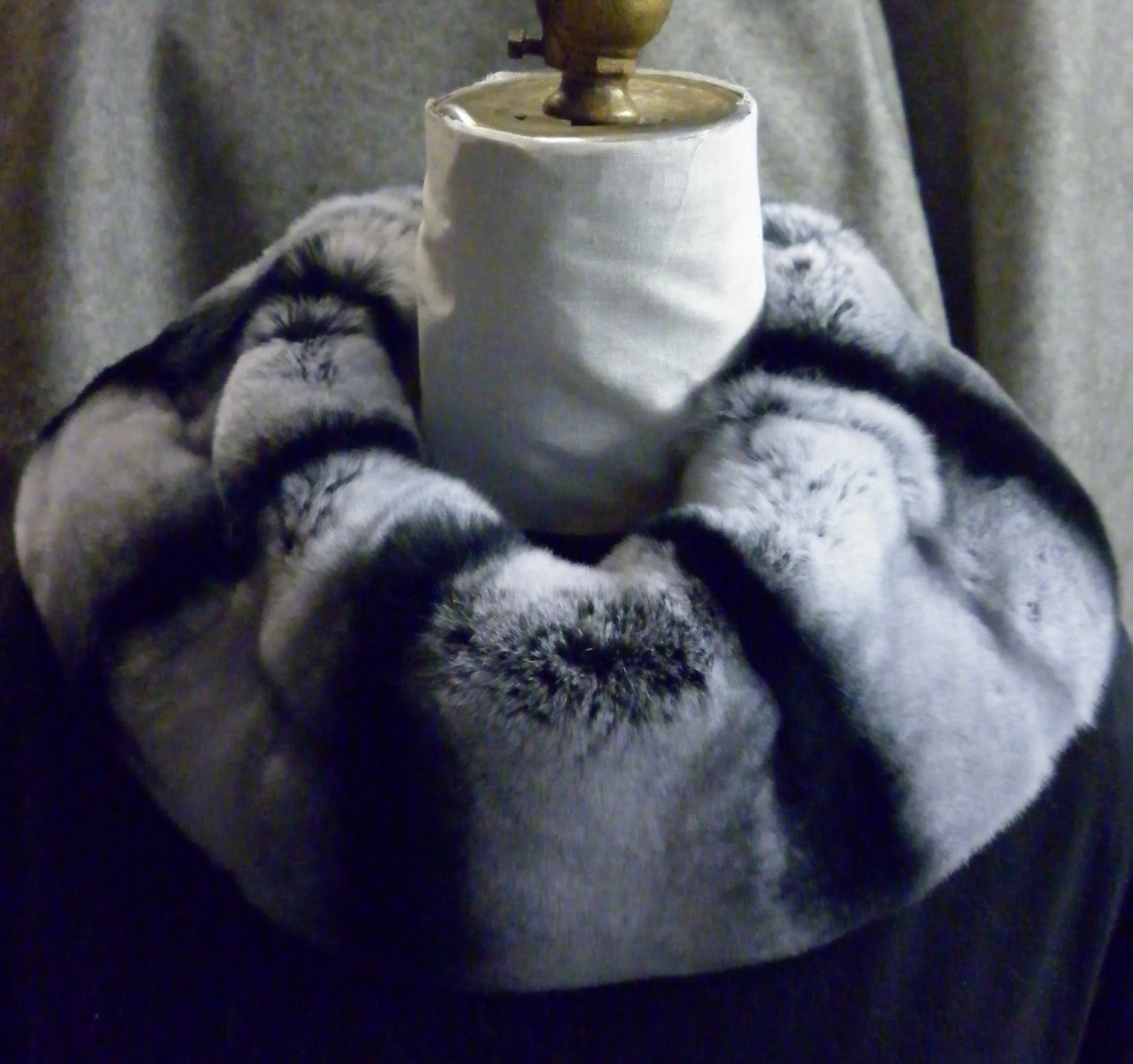 Real Genuine Rex Rabbit Dyed Chinchilla Fur Loop Collar - Etsy