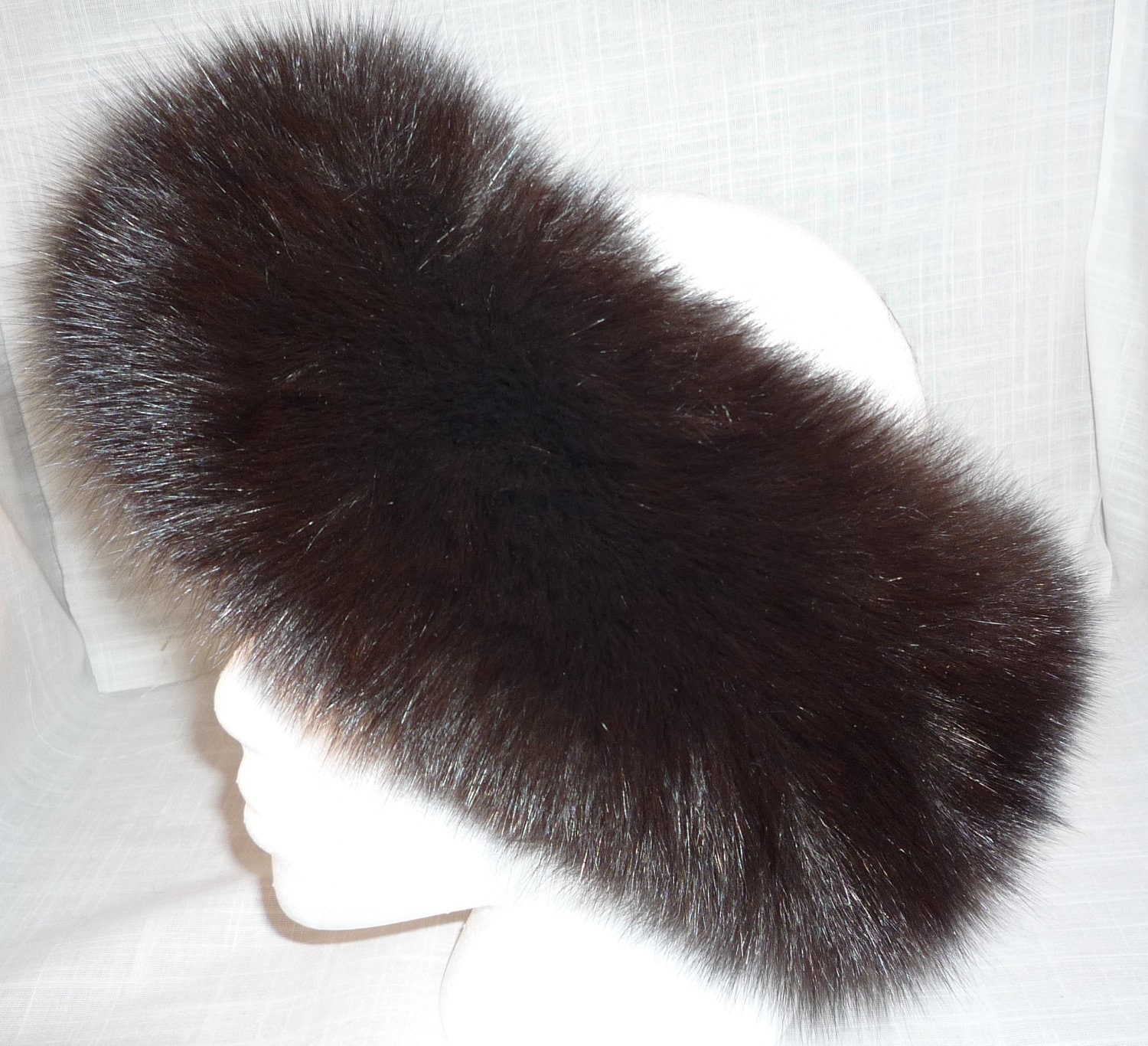 Dark Brown Fox Fur Headband New Made in the Usa | Etsy