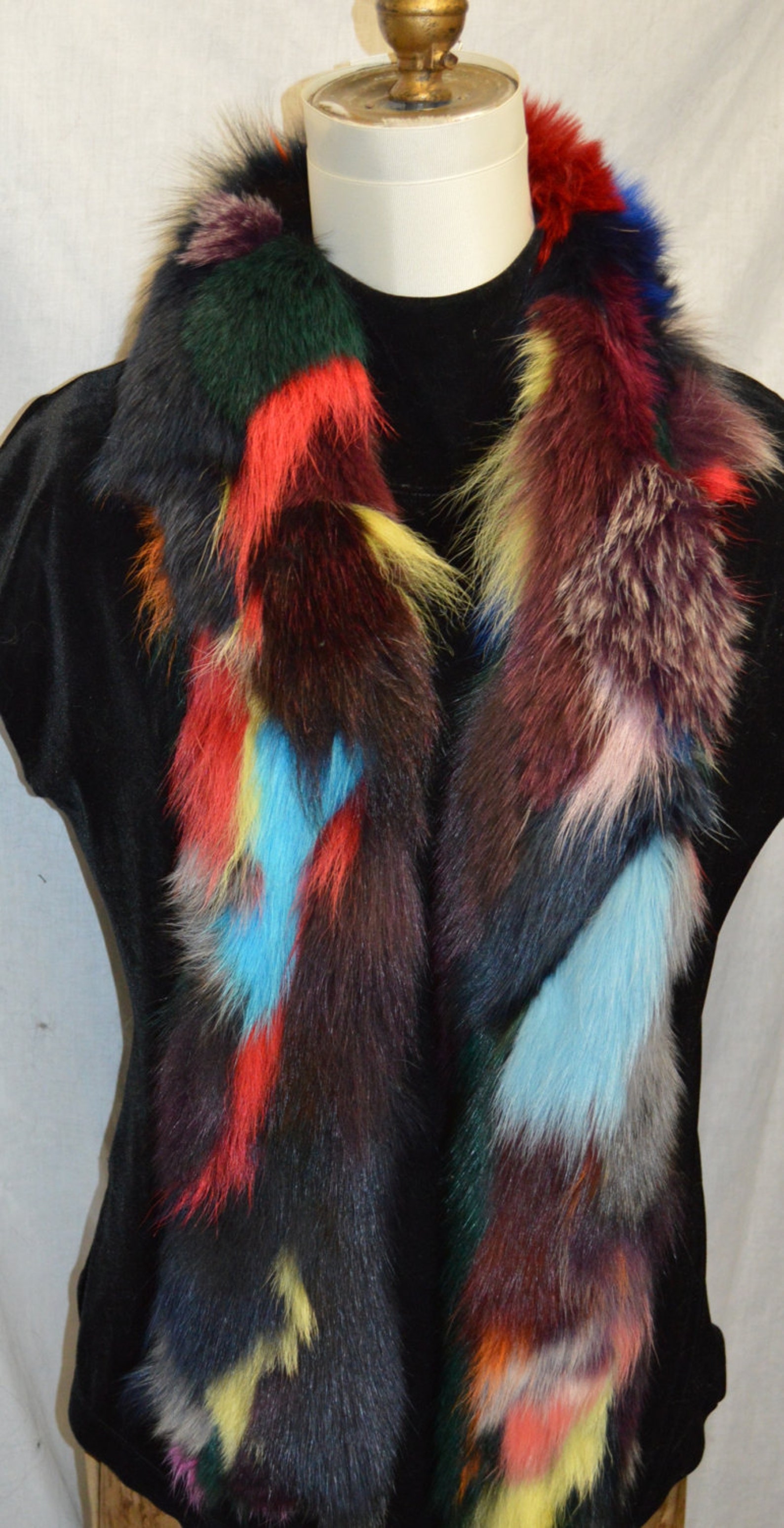 Real Fox Fur Scarf Boa Muti Color New Made in the USA | Etsy