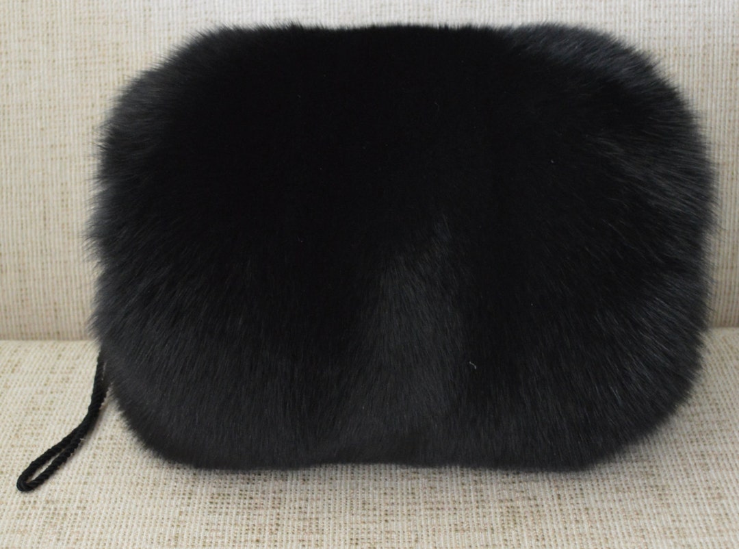 Black Fox Fur Hand Muff New Handmuff - Etsy