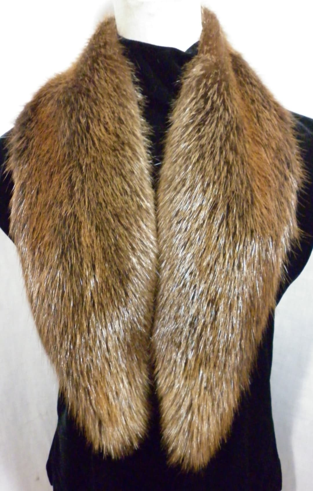 Real Beaver Fur Collar Detachable Women Men New Manufactured in the US ...