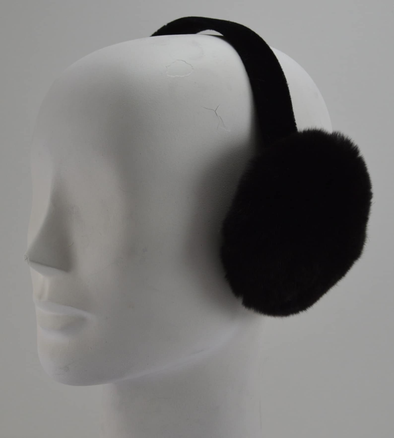 Real Black Rex Rabbit Fur Earmuffs New Genuine - Etsy