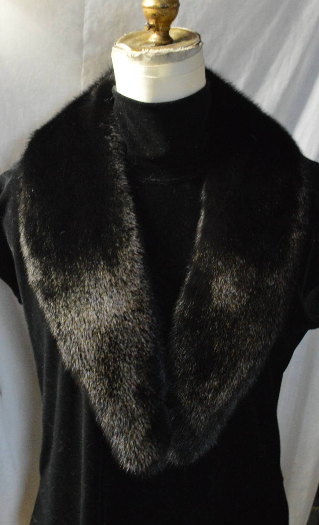 Real Black Mink Fur Collar Men Women Detachable New Manufactured in US ...