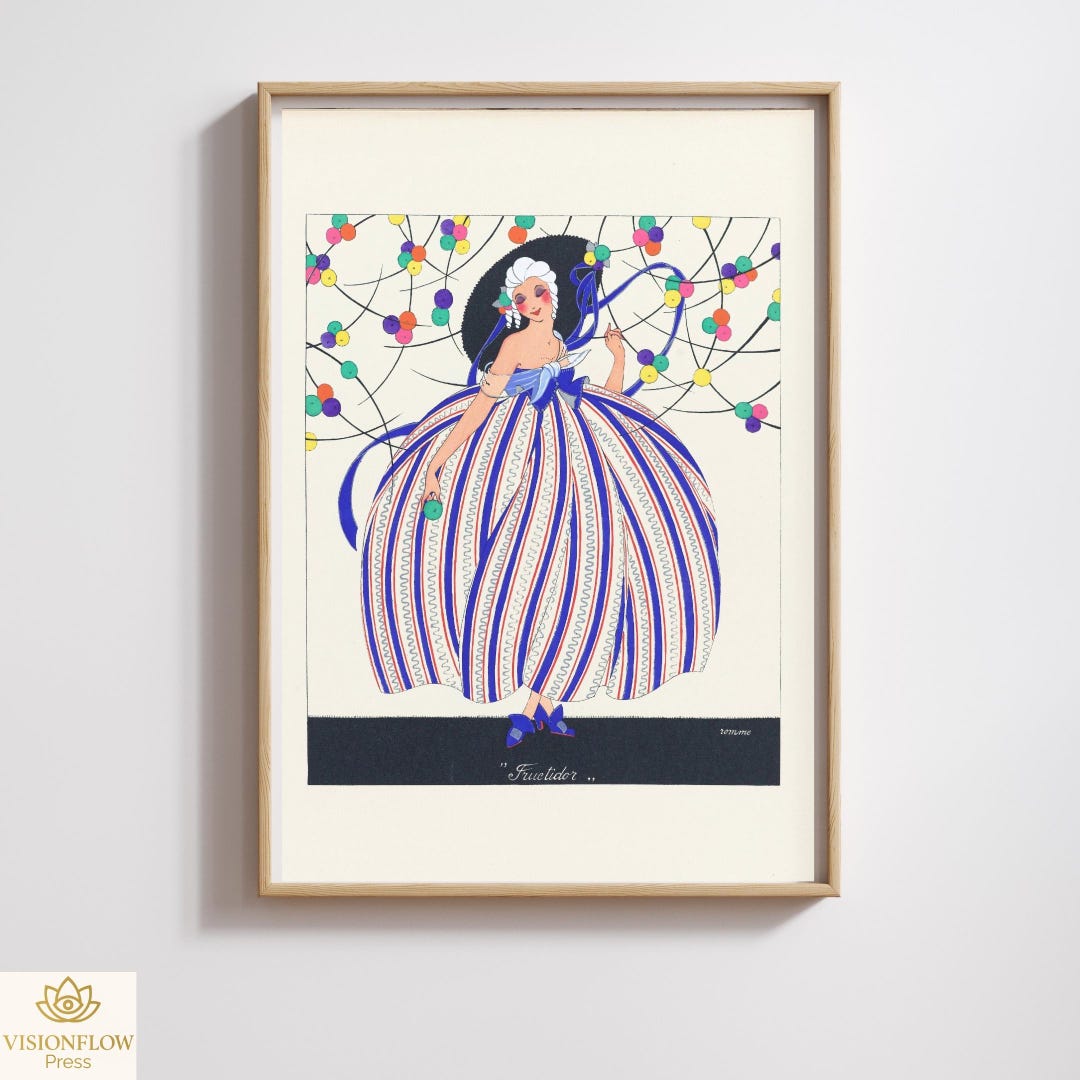Vintage Parisian Print | Fashion Illustration | Restored Early 20th ...