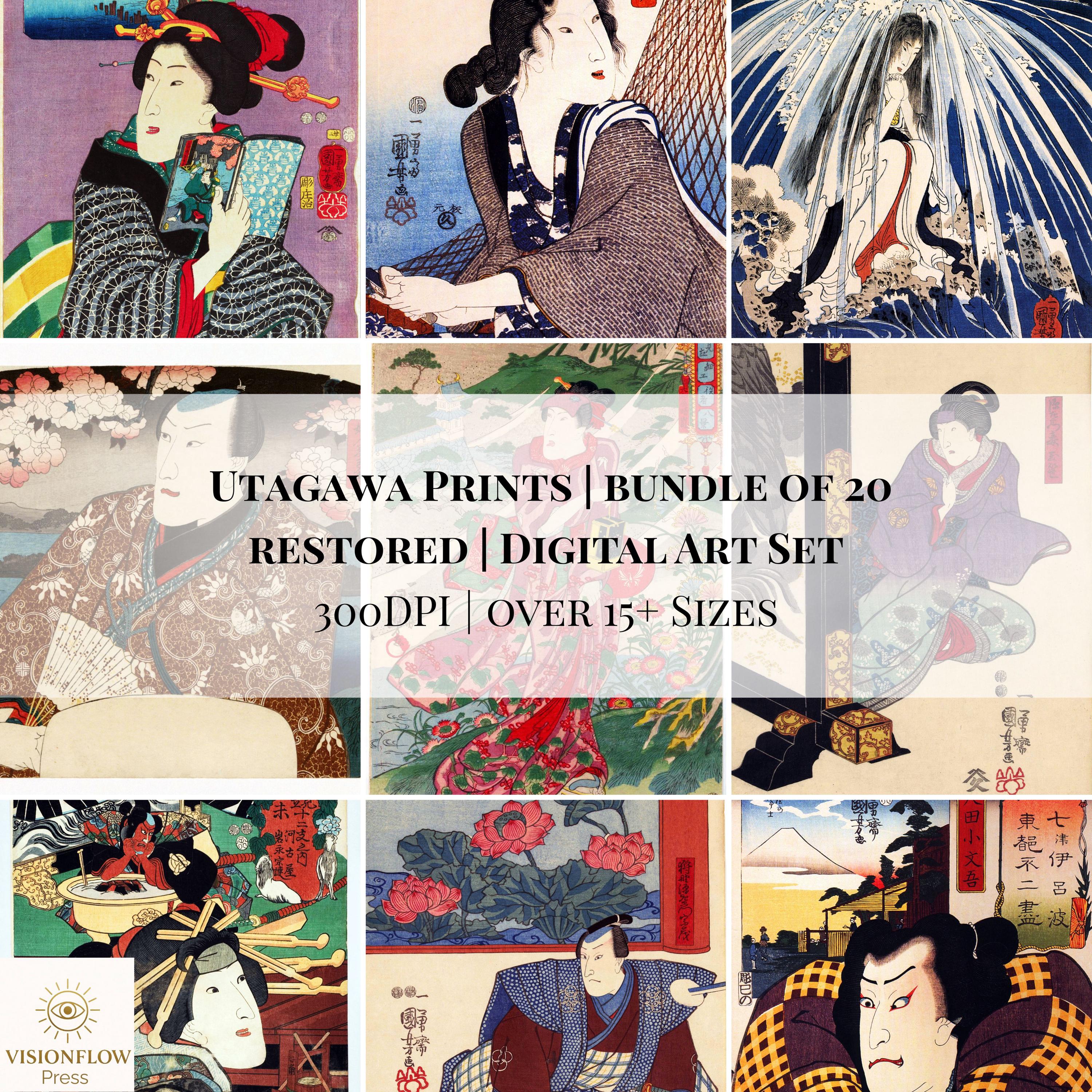 20 Vintage Utagawa School Japanese Prints: Edo Period Art (digital ...