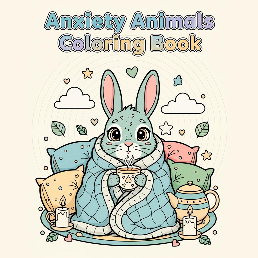 Anxiety Animals Coloring Book (PDF Pattern) Animal Colouring Pages - Etsy