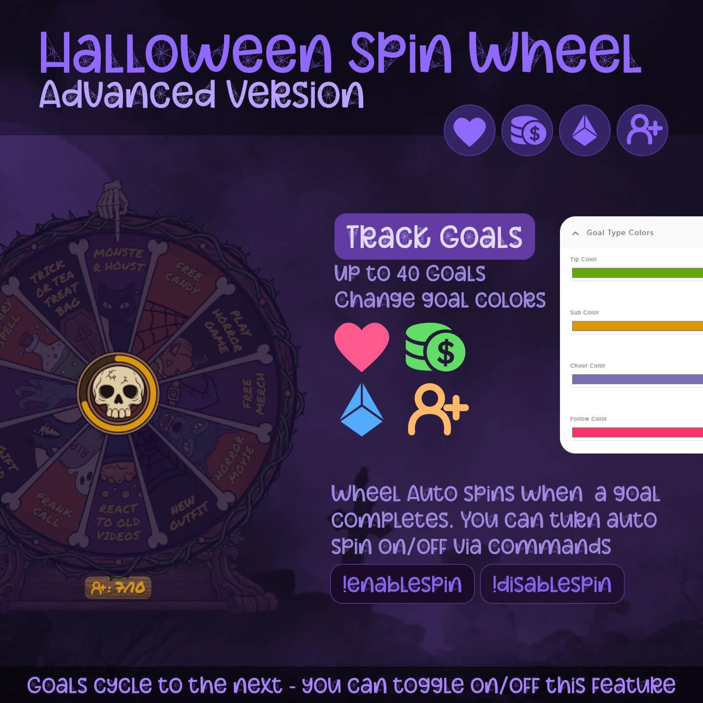 Advanced Spin Wheel Widget | Halloween Twitch Widget | Customizable ...