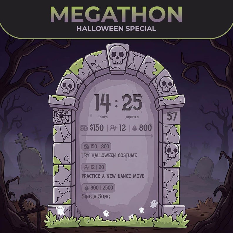 Megathon Streamelements Widget | Twitch Goals Tracker and Countdown for Subathon, Donothon ...