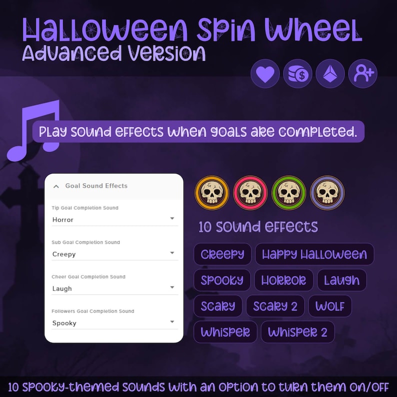 Advanced Spin Wheel Widget | Halloween Twitch Widget | Customizable ...