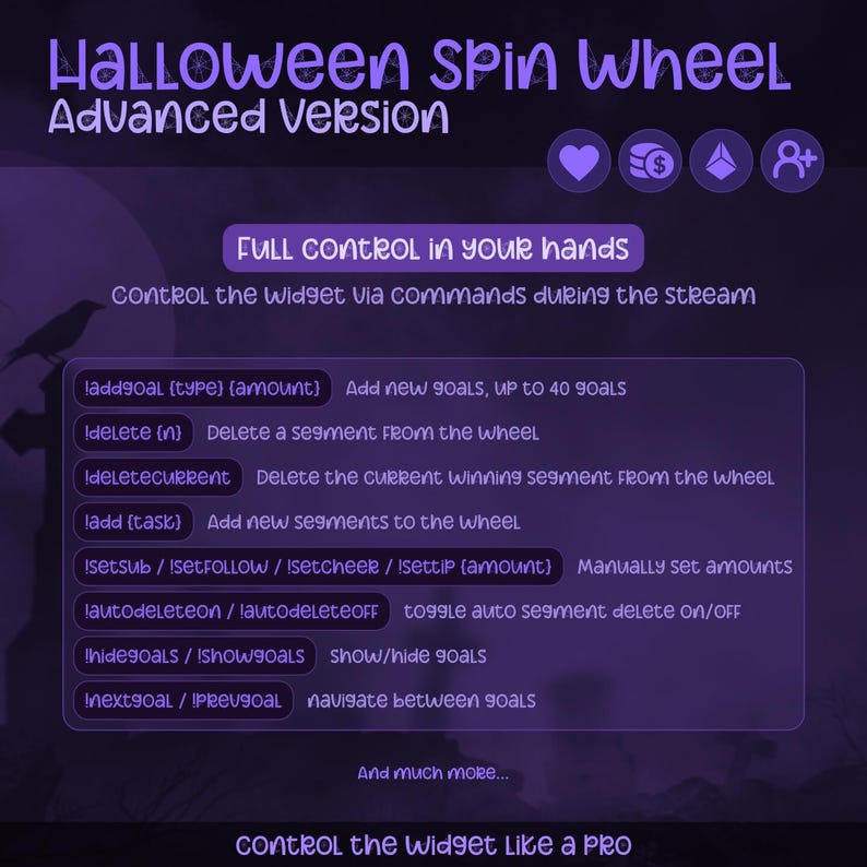Advanced Spin Wheel Widget | Halloween Twitch Widget | Customizable ...