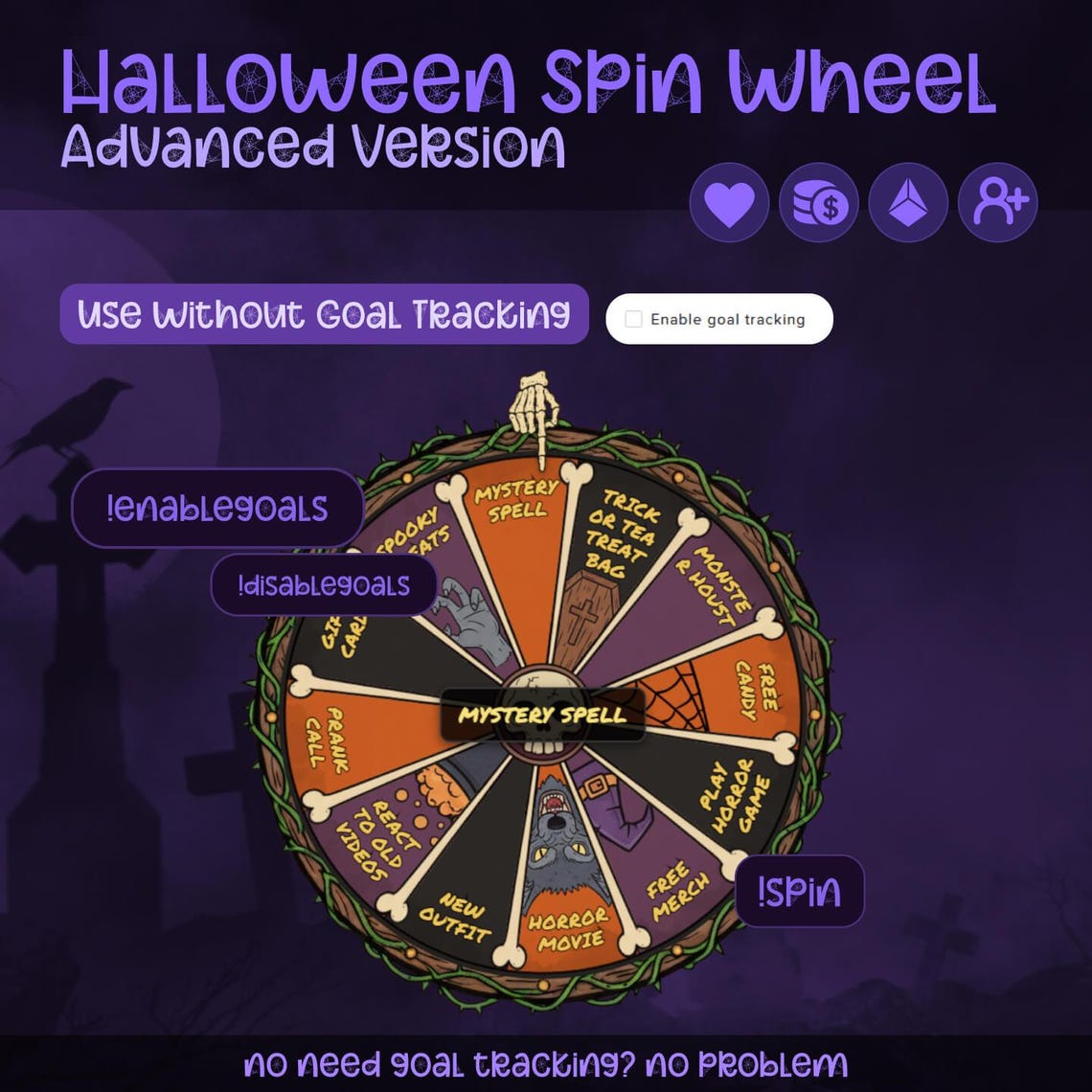 Advanced Spin Wheel Widget | Halloween Twitch Widget | Customizable ...