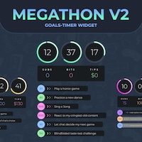 Goal Widget — Subathon Scrolling Goal List | Minimal Customizable 20 ...