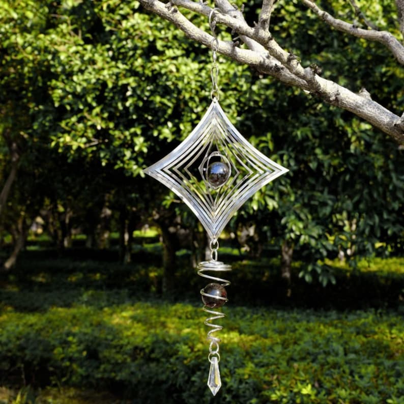 Boho Mandala Kinetic Wind Chime, Rotating Hanging Decor, Christmas Gift ...