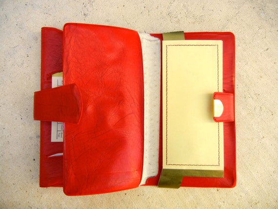 Vintage 50s Cherry Red 'Contessa' Ladies Checkbook Or… - Gem